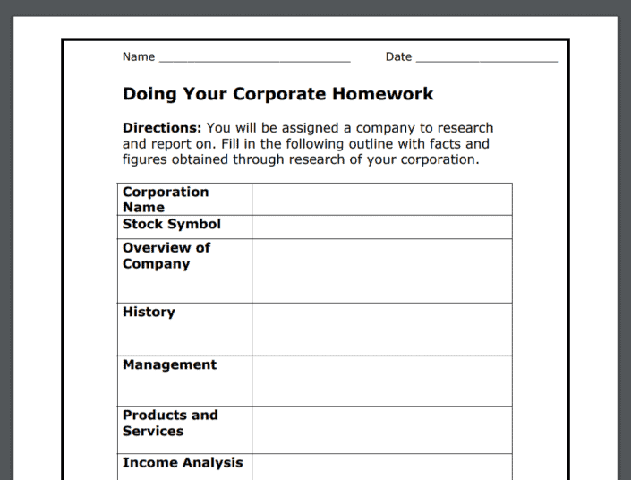 17 Stock Market Worksheets PDFs (Plus Stock Market Lessons)