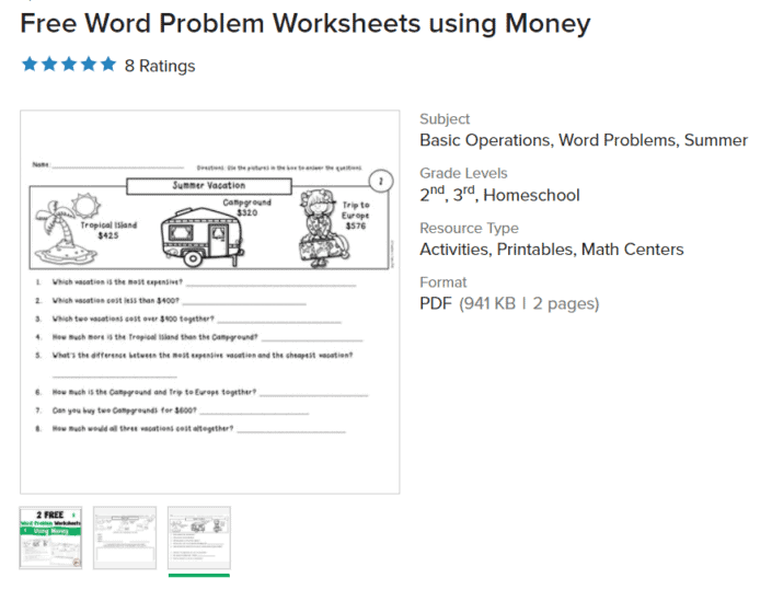 17 Free Money Worksheets for 2nd Grade (PDFs)