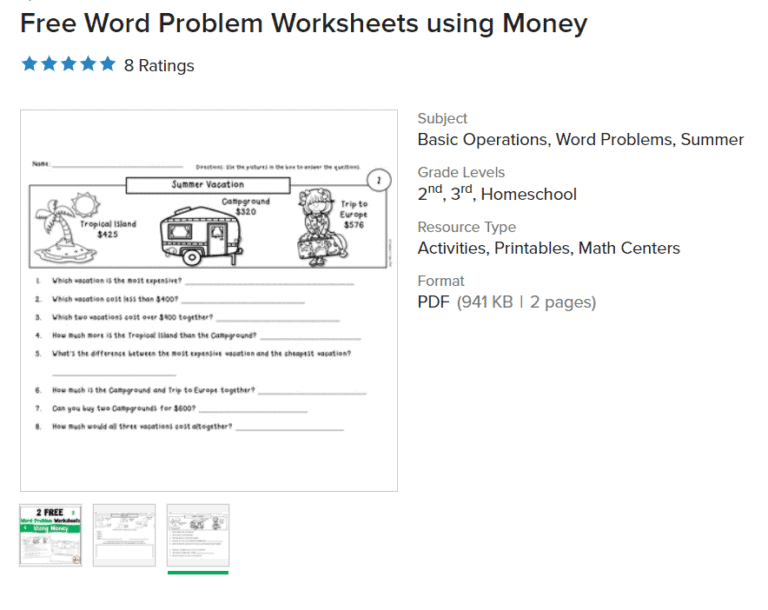 17 Free Money Worksheets for 2nd Grade (PDFs)