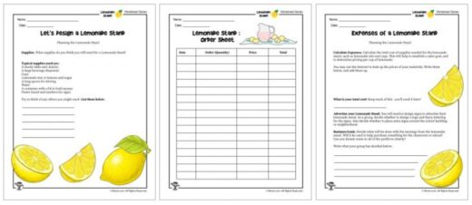 10 Lemonade Stand Worksheets (Math, Business Plan, Budgeting, etc.)