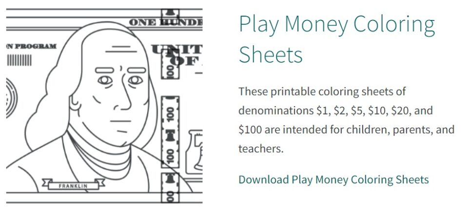 19 Best Money Coloring Pages (Both Coins & Bills)