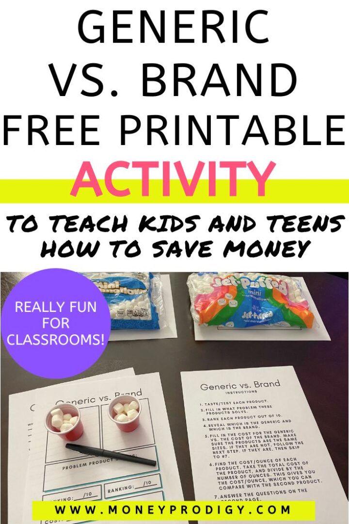 Free Printable Generic Vs. Brand Taste Test Activity